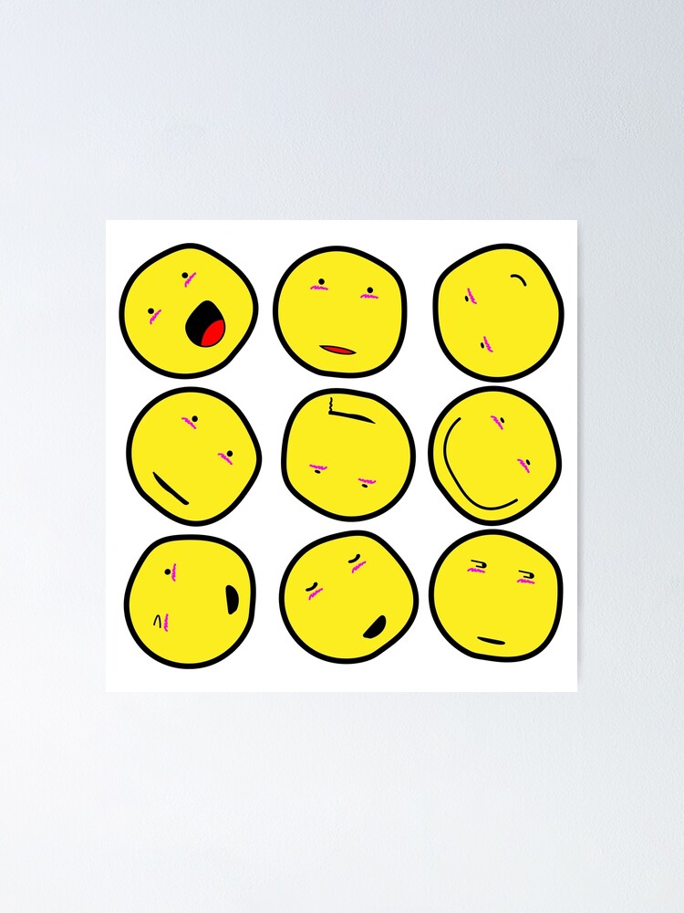 "various facial expressions" Poster for Sale by crazyhome | Redbubble