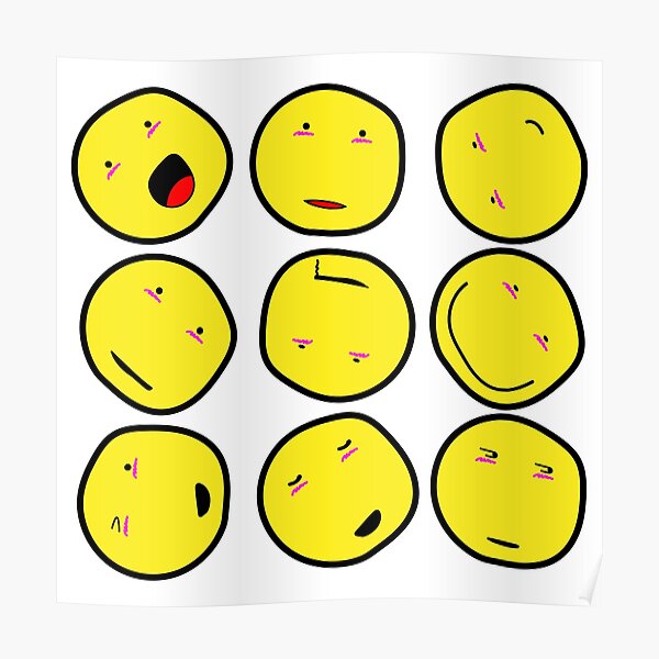 "various facial expressions" Poster for Sale by crazyhome | Redbubble