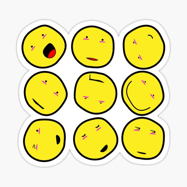 "various facial expressions" Sticker for Sale by crazyhome | Redbubble