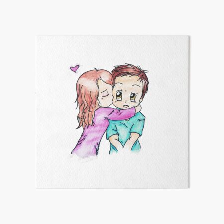 "First Kiss" Art Board Print by ClumsyDrawings | Redbubble