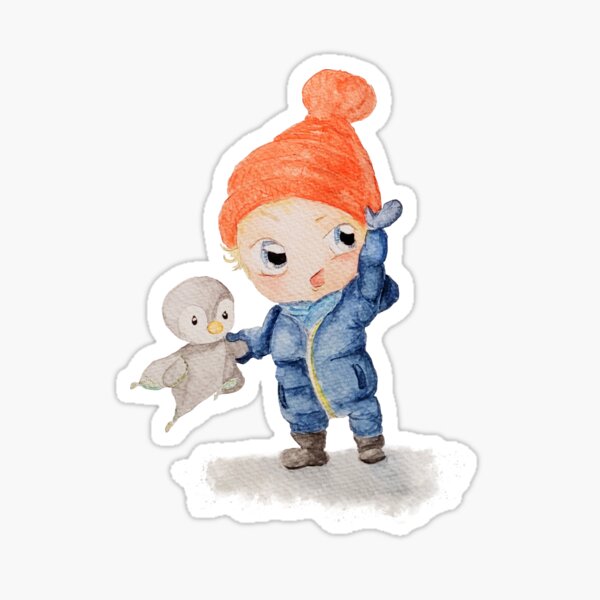 "Baby adventurer" Sticker for Sale by ClumsyDrawings | Redbubble