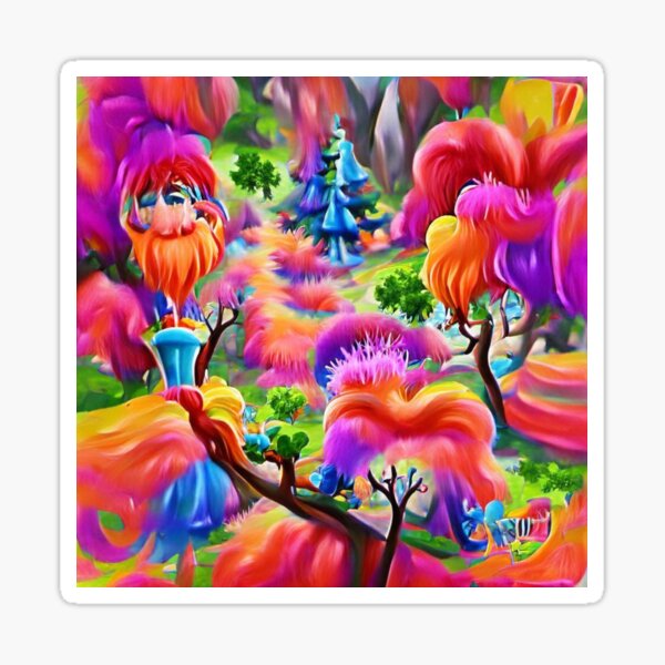 "Truffula Trees Forest - Inspired by "The Lorax" by Dr. Seuss" Sticker ...