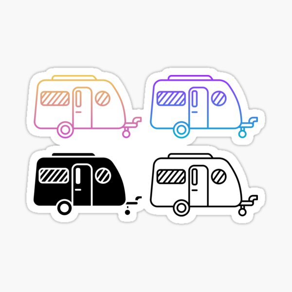 "Static Caravans - Happy Camping" Sticker by MuchHmdn | Redbubble