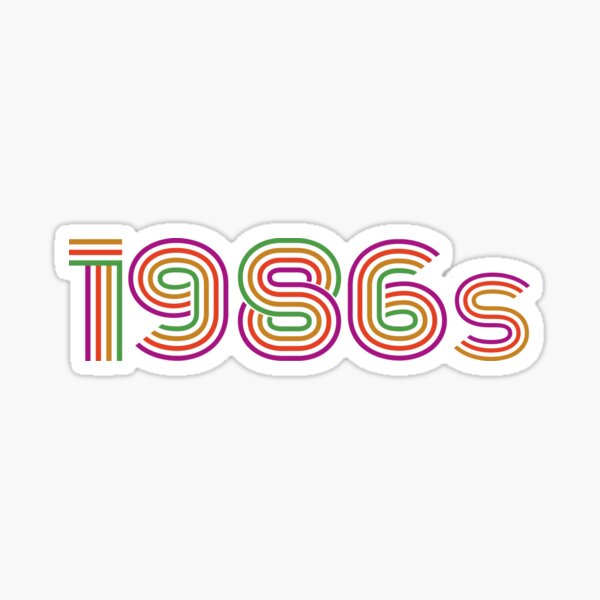 "Retro 1986s" Sticker by icecl2eam | Redbubble