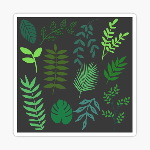"Retro leaf pattern in dark brown " Sticker by Holly-berry-art | Redbubble