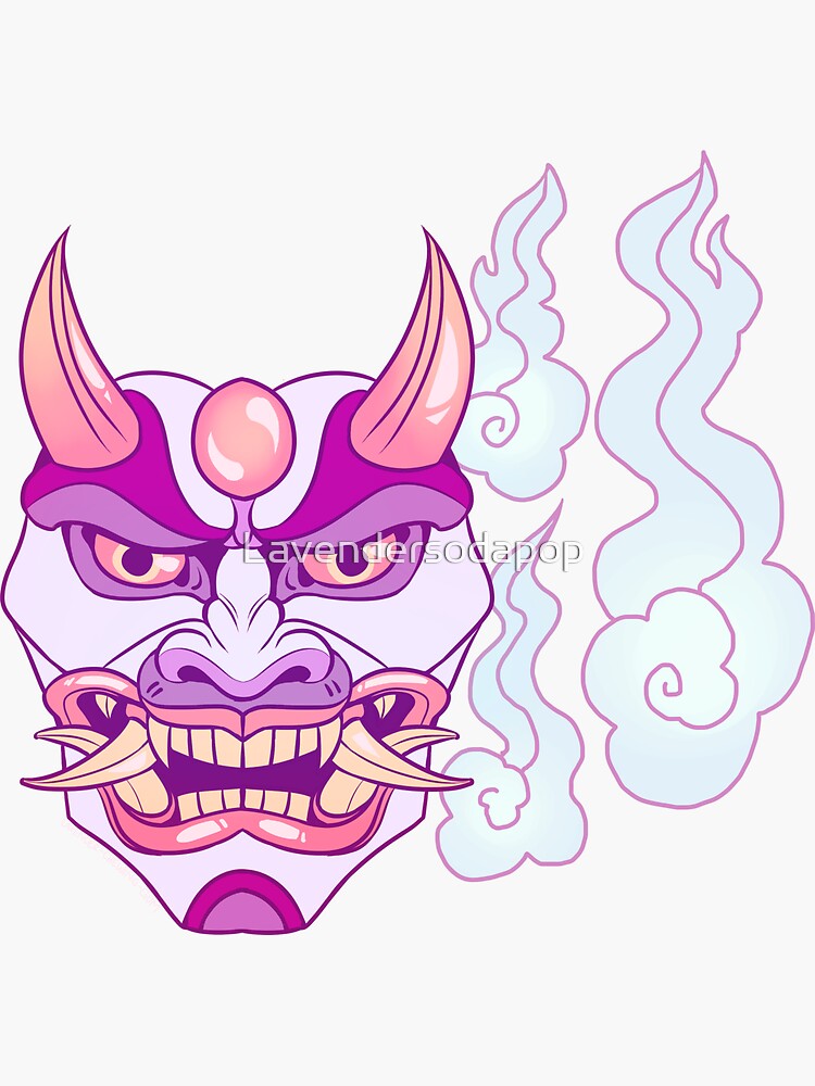 "Oni Mask" Sticker for Sale by Lavendersodapop | Redbubble