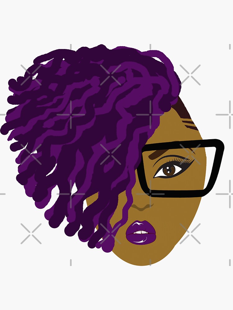"Purple Natural Hair Twists / Dreadlocks or Locs Sisterlocks" Sticker ...