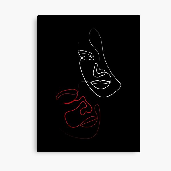 "Awake not Awake | One Line Drawing | One Line Art" Canvas Print for ...