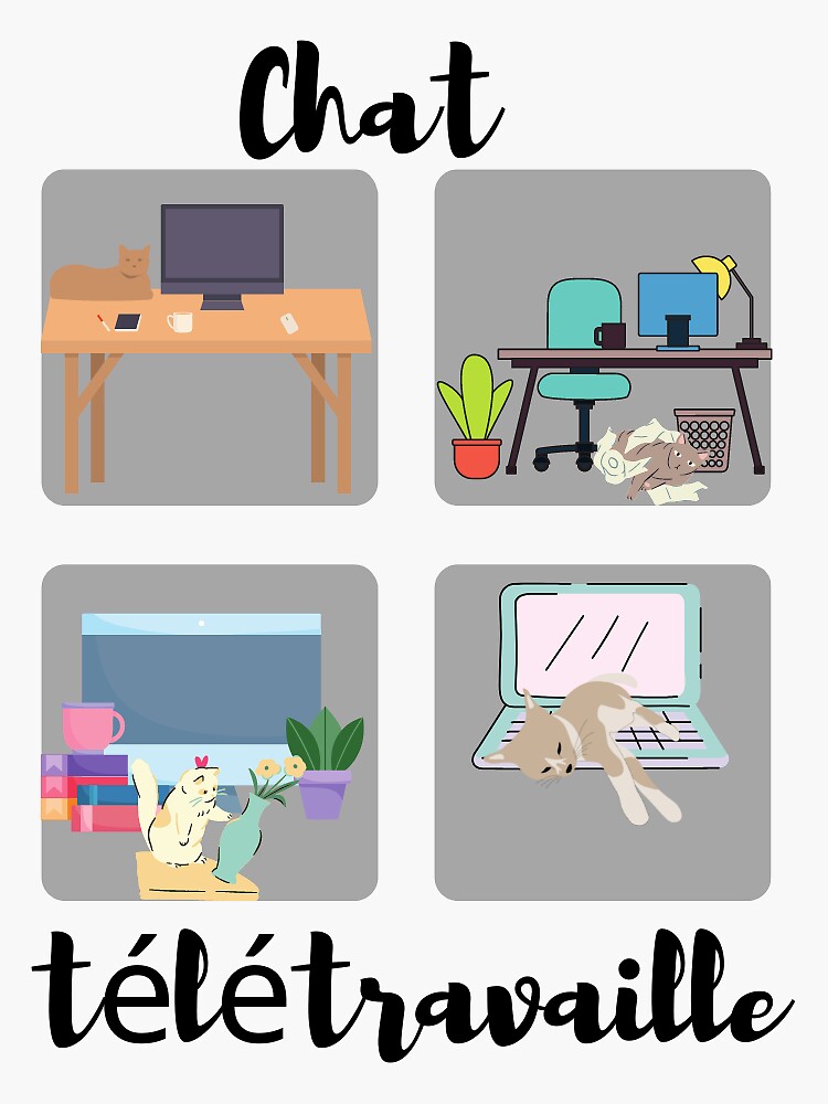 "Telework Chat" Sticker by RunaReta | Redbubble