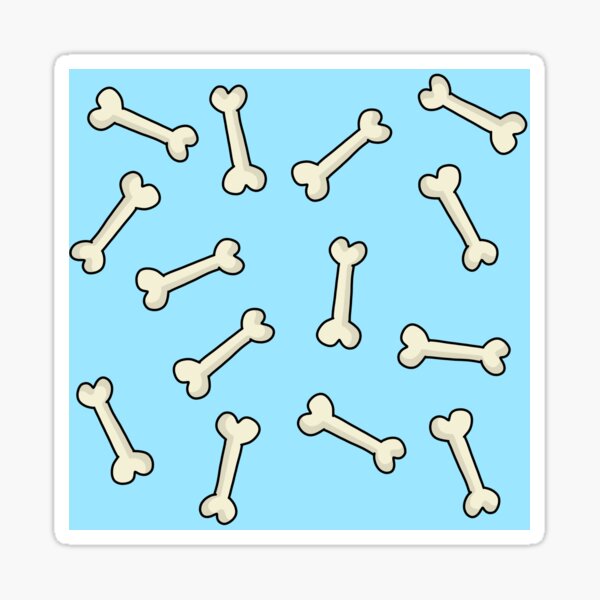 "Cartoon bones pattern - blue background" Sticker for Sale by ...