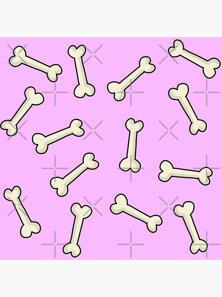 "Cartoon bones pattern - pink background" Sticker for Sale by ...