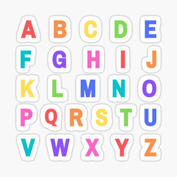"Simple and colorful alphabet" Sticker for Sale by CherieTree | Redbubble