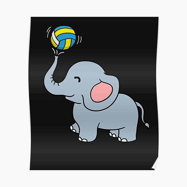 "Cute Elephant Playing Volleyball " Poster by jaygo | Redbubble