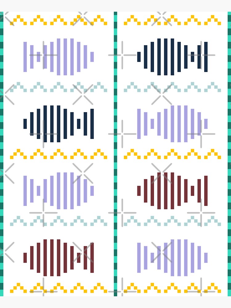 "Swimming Fish Pixel Art Pattern" Sticker by jebi-garden | Redbubble