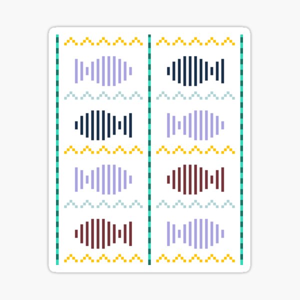 "Swimming Fish Pixel Art Pattern" Sticker by jebi-garden | Redbubble