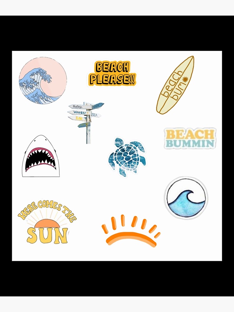 "Trendy VSCO Beach Sticker Pack" Poster for Sale by HuongQuynh | Redbubble