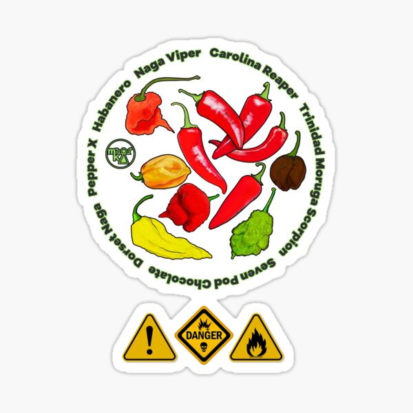 "Hot and spicy Peppers" Sticker for Sale by miskaralise | Redbubble