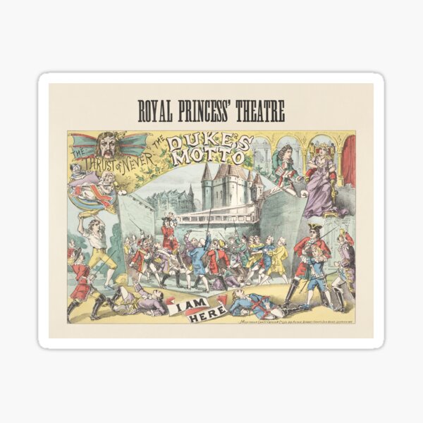 "The Duke's Motto - retro Scottish theatre poster" Sticker for Sale by ...