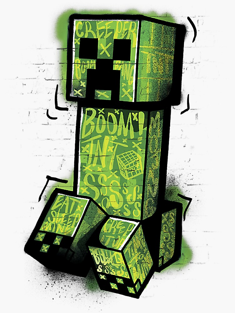 "Minecraft Creeper Graffiti Sit" Sticker for Sale by NicoleDaila ...