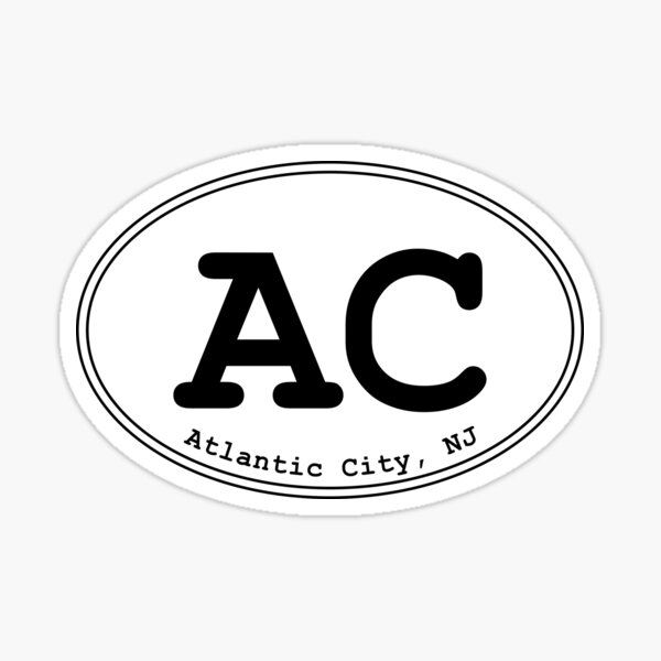 "Atlantic City Oval Design" Sticker by dodgemdesigns | Redbubble