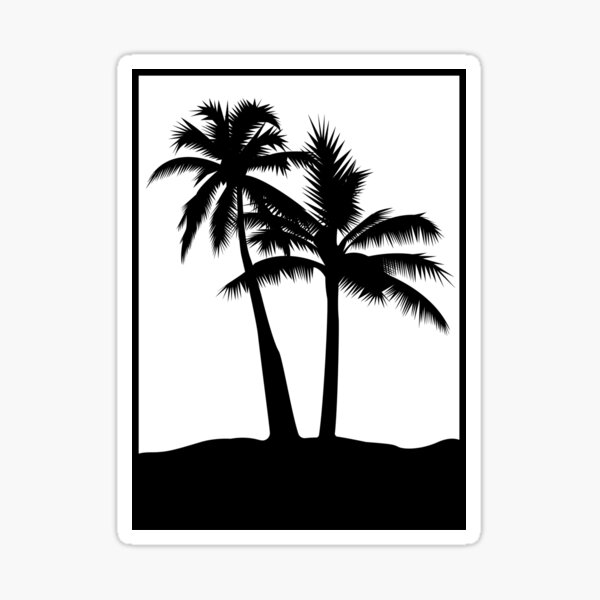 "TWO PALM TREE © Black Logo" Sticker by twopalmtree | Redbubble