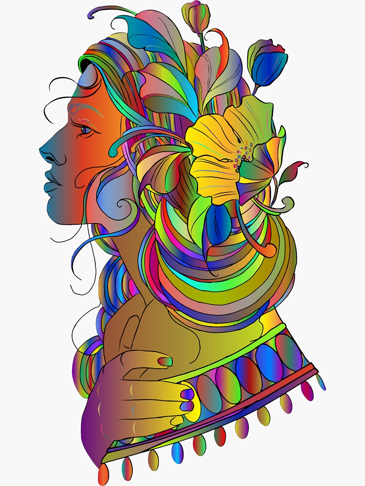 "Trippy flower girl" Sticker by Trippinx | Redbubble