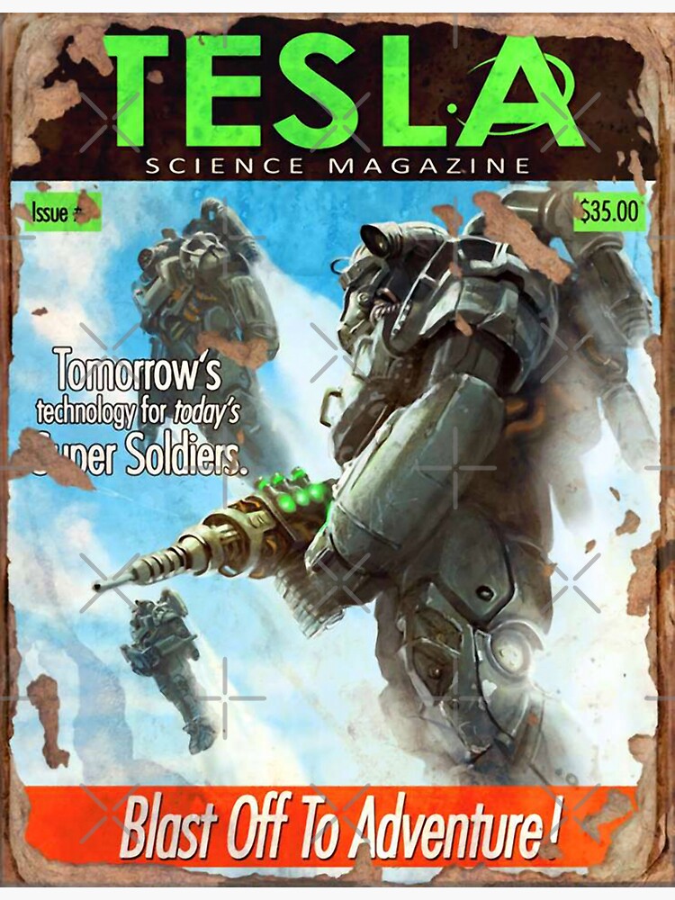Pegatina «Tesla Science Magazine: Explosión de aventuras - Fallout 4 ...