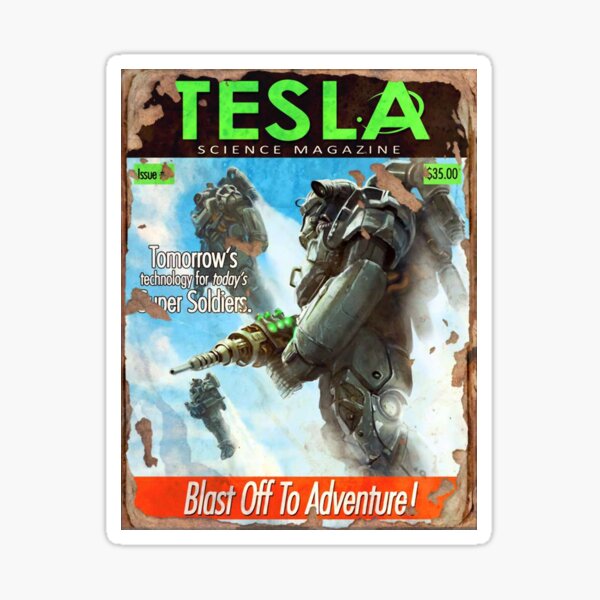 Pegatina «Tesla Science Magazine: Explosión de aventuras - Fallout 4 ...
