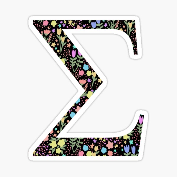 "Floral Sigma " Sticker by tabitha-springg | Redbubble