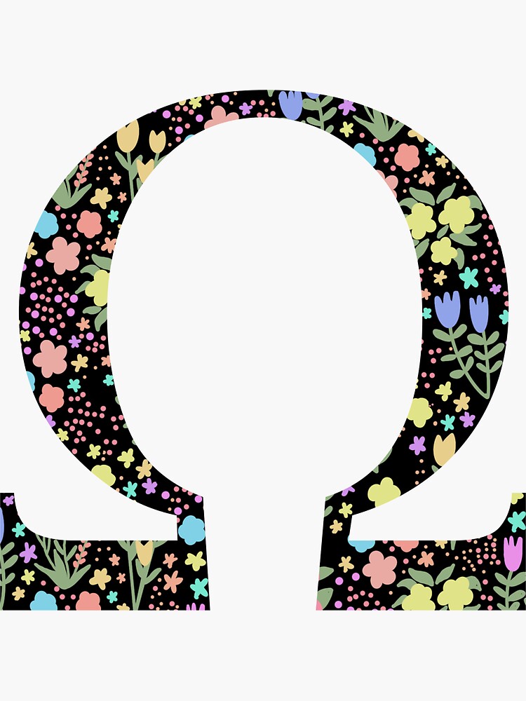 "Floral Omega " Sticker for Sale by tabitha-springg | Redbubble