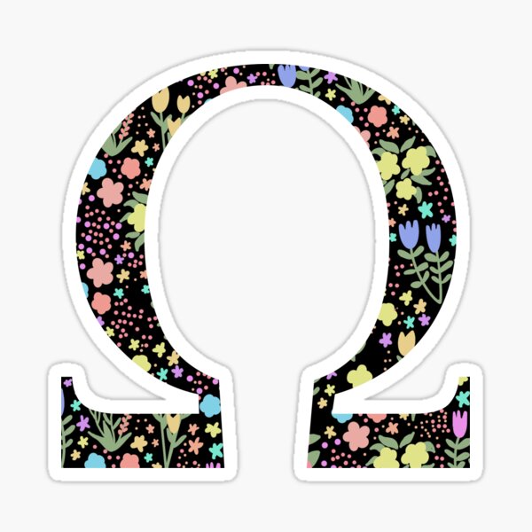 "Floral Omega " Sticker for Sale by tabitha-springg | Redbubble