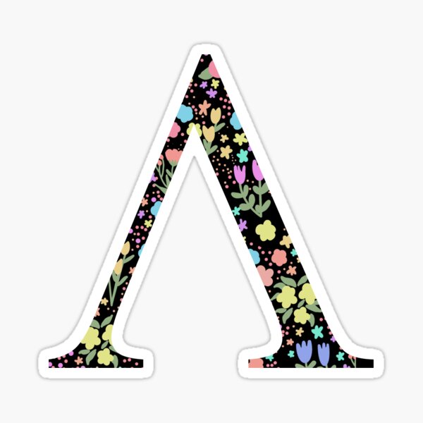 "Floral Lambda" Sticker for Sale by tabitha-springg | Redbubble
