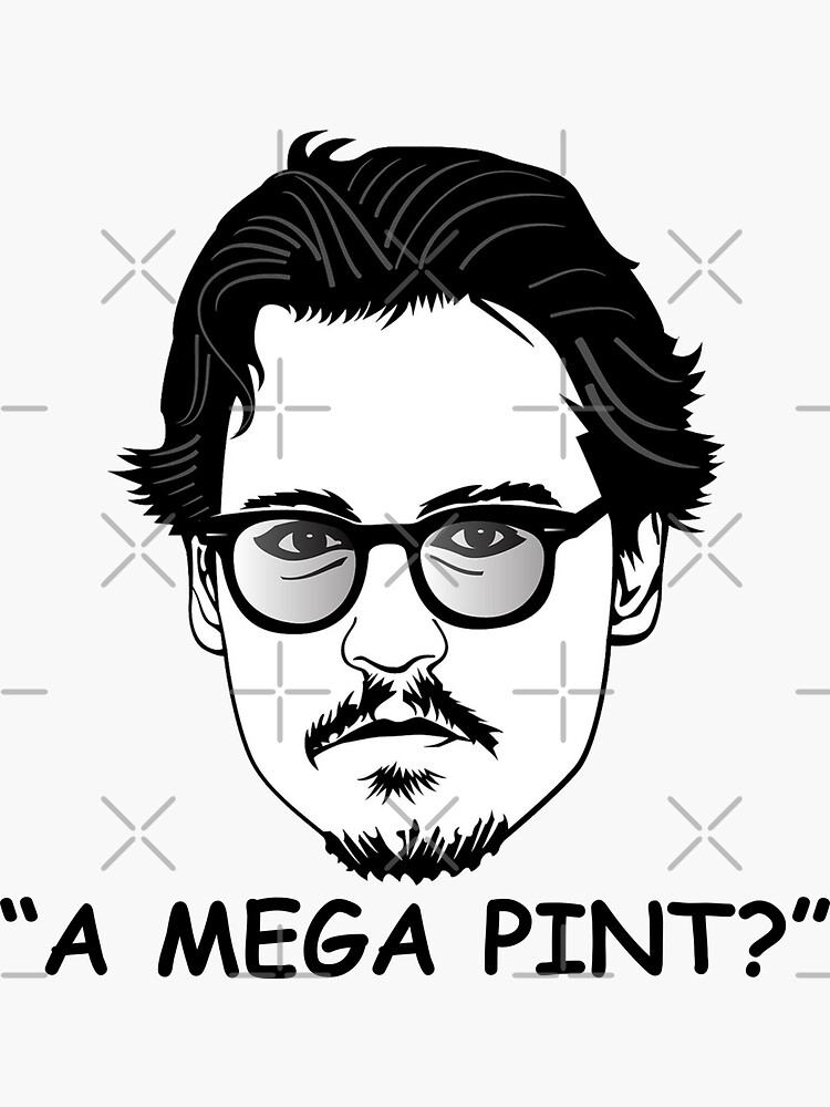 ""A Mega Pint?" - Johnny Depp" Sticker by Cfaulkner05 | Redbubble