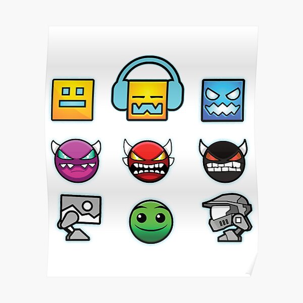 "geometry dash insane" Poster for Sale by HannahDana | Redbubble