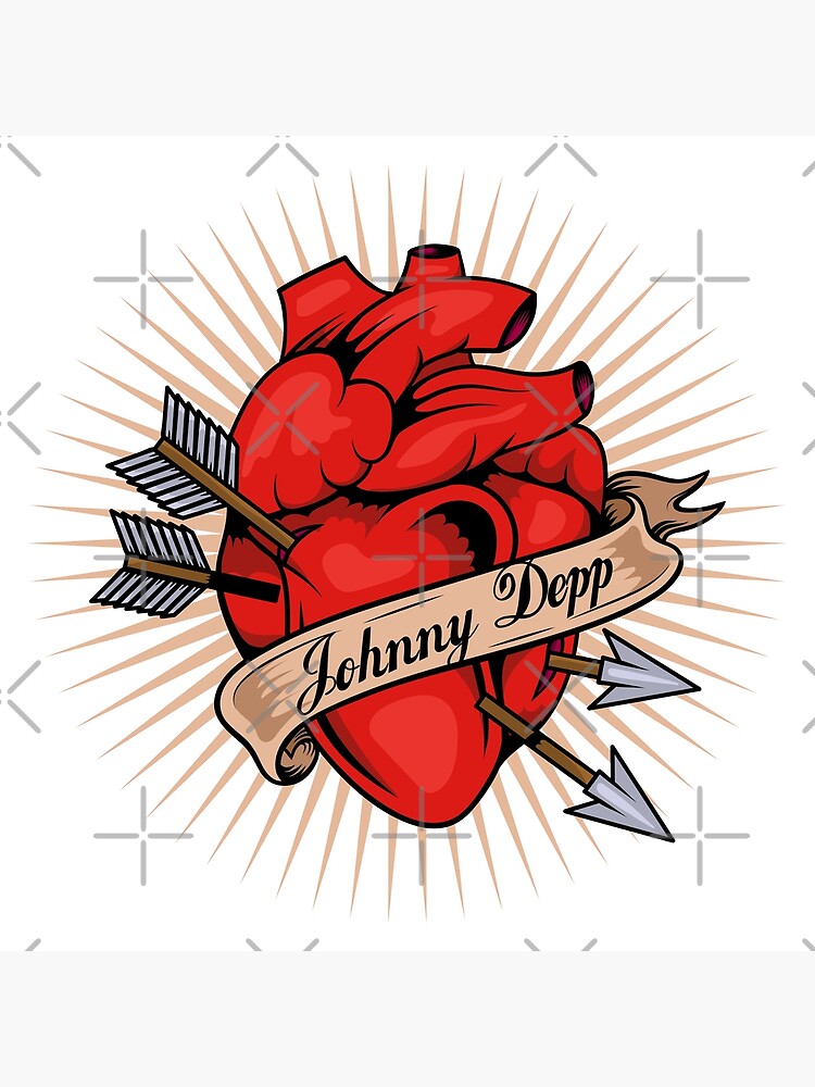 "Johnny Depp Heart Tattoo" Poster for Sale by johnta17 | Redbubble