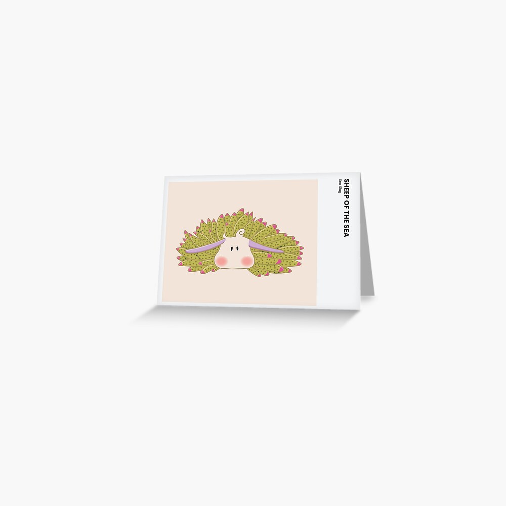 "Cute Sea Sheep Slug Drawing" Greeting Card for Sale by MariOyama ...