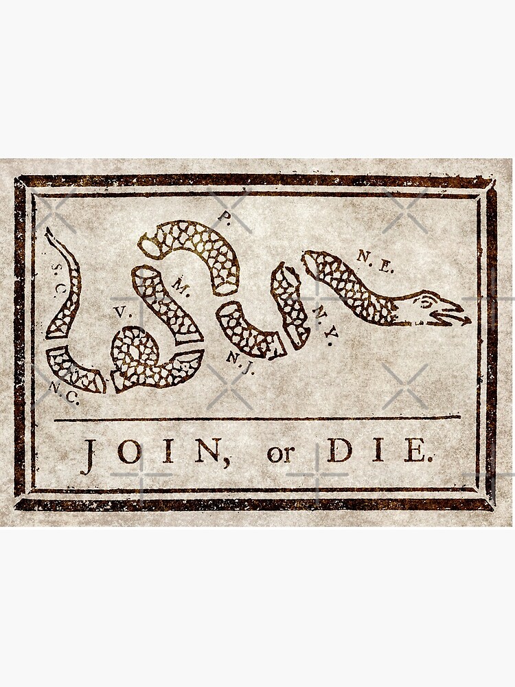 "Join or die, Benjamin Franklin's historical image" Art Board Print for ...