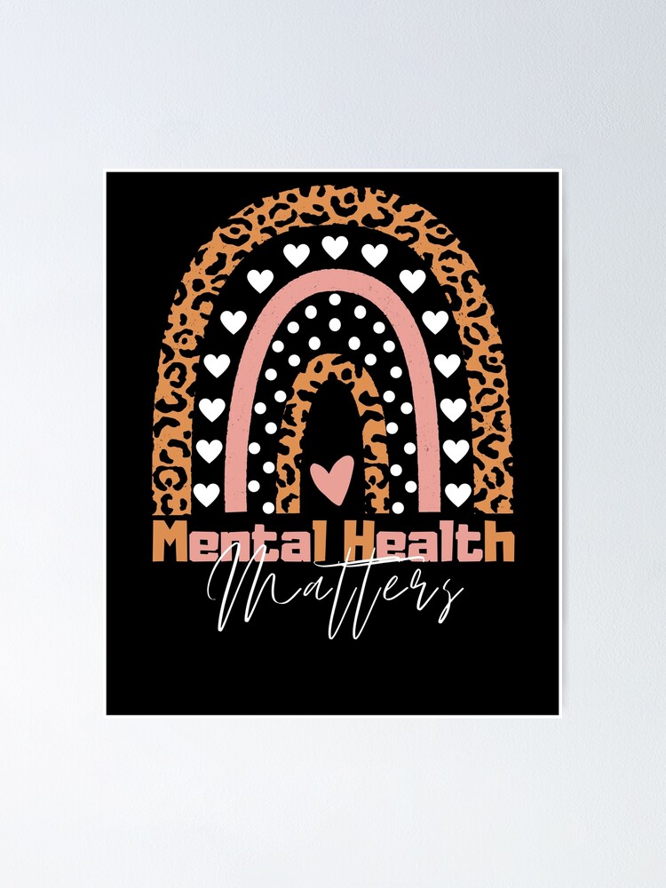 "Mental Health Matters Boho Rainbow Spread Awareness Mental Health ...