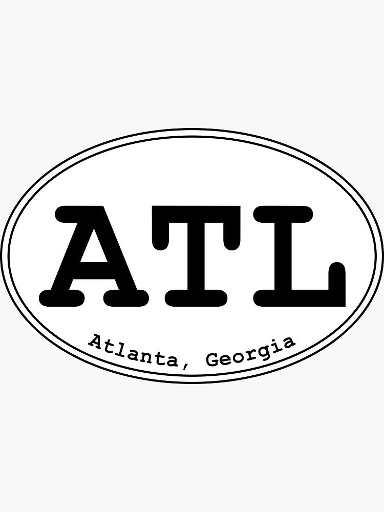 "ATL - Atlanta Oval Design" Sticker for Sale by dodgemdesigns | Redbubble