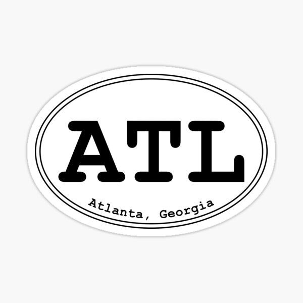 "ATL - Atlanta Oval Design" Sticker for Sale by dodgemdesigns | Redbubble