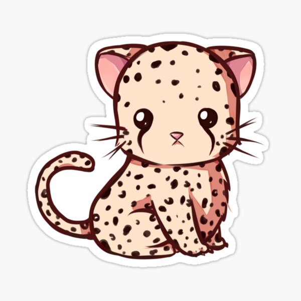 "Cute Cheetah" Sticker by kittiescuties | Redbubble
