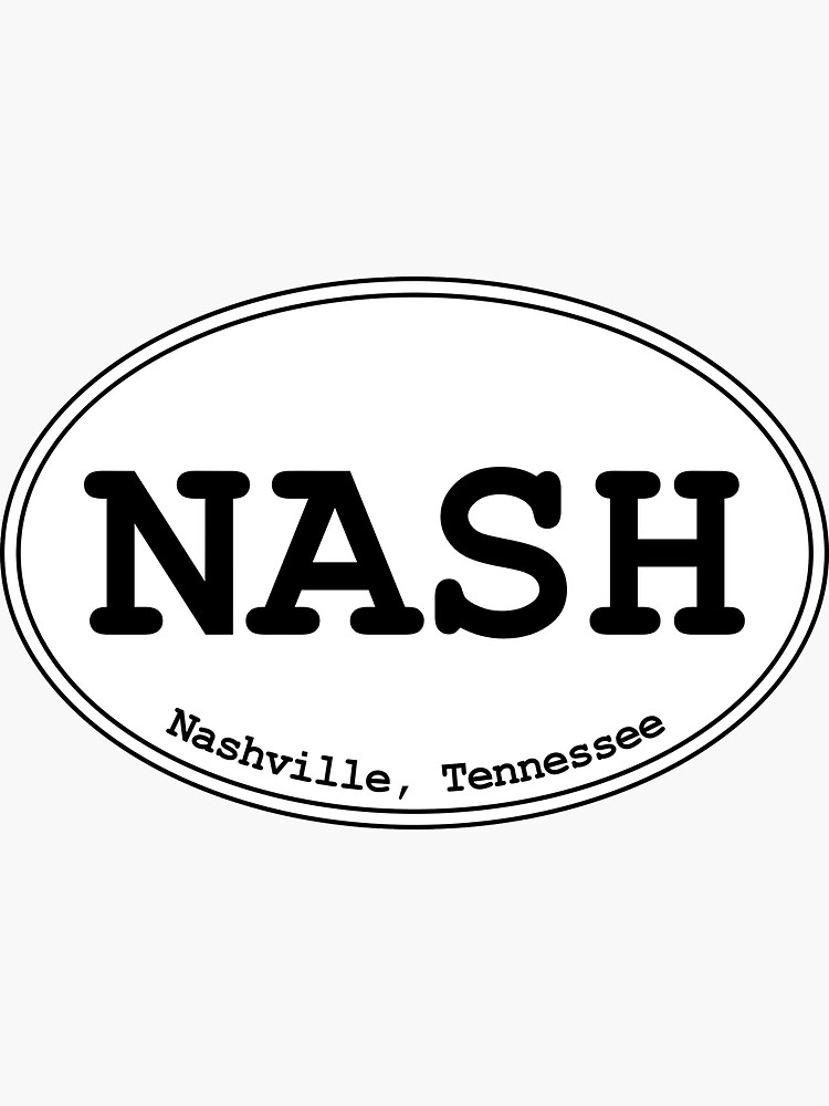 "NASH - Nashville Oval Design" Sticker for Sale by dodgemdesigns | Redbubble