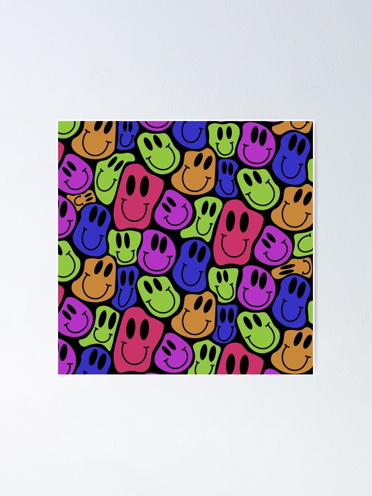 "trippy smileys" Poster for Sale by mindofgab | Redbubble