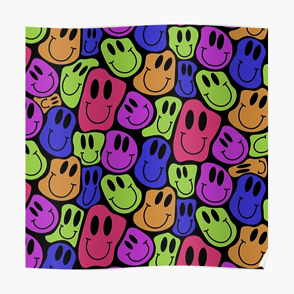 "trippy smileys" Poster for Sale by mindofgab | Redbubble