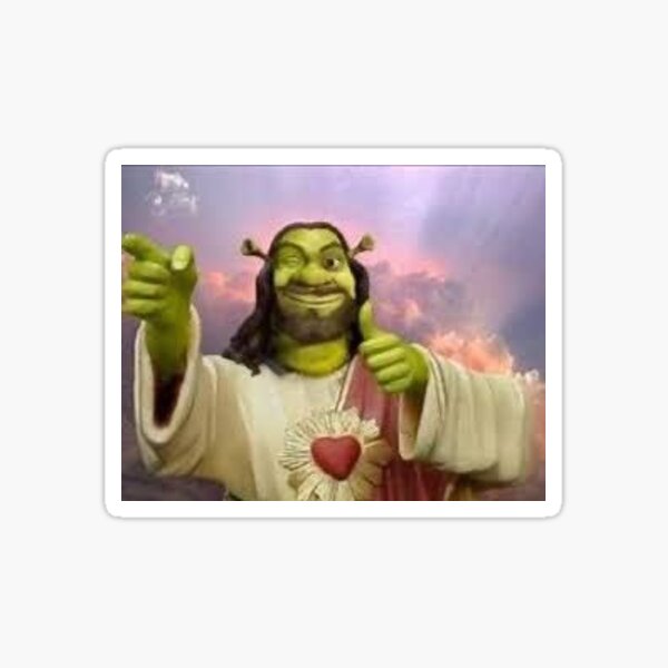 "shrek jesus" Sticker von nickarnhold | Redbubble
