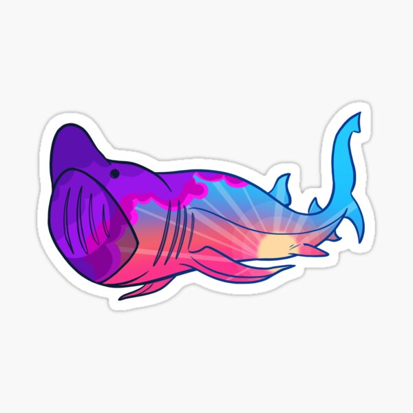 "Sunrise Basking Shark " Sticker by Upbeat-Cryptid | Redbubble