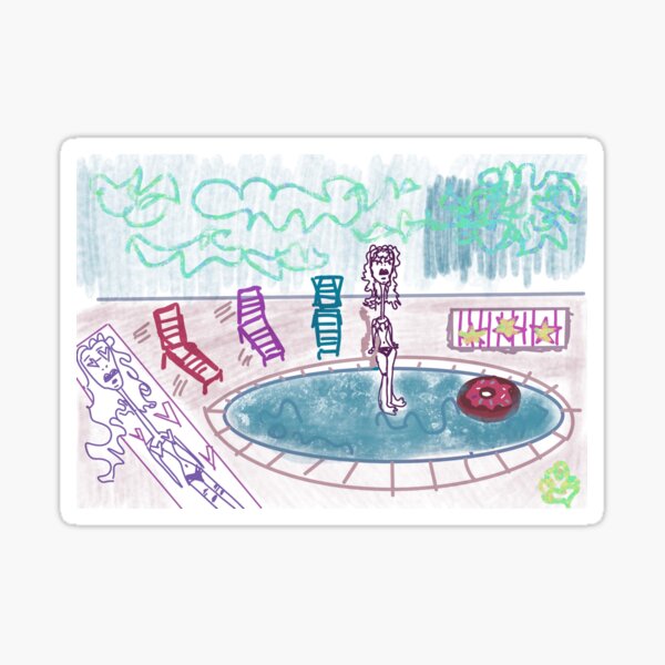 "Star Bikini by The Pool" Sticker for Sale by lexxiiimarie | Redbubble