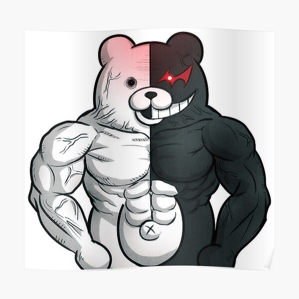 "Buff Monokuma Large" Poster for Sale by BaosaiStitch | Redbubble