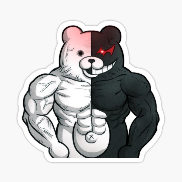 "Buff Monokuma Large" Sticker for Sale by BaosaiStitch | Redbubble