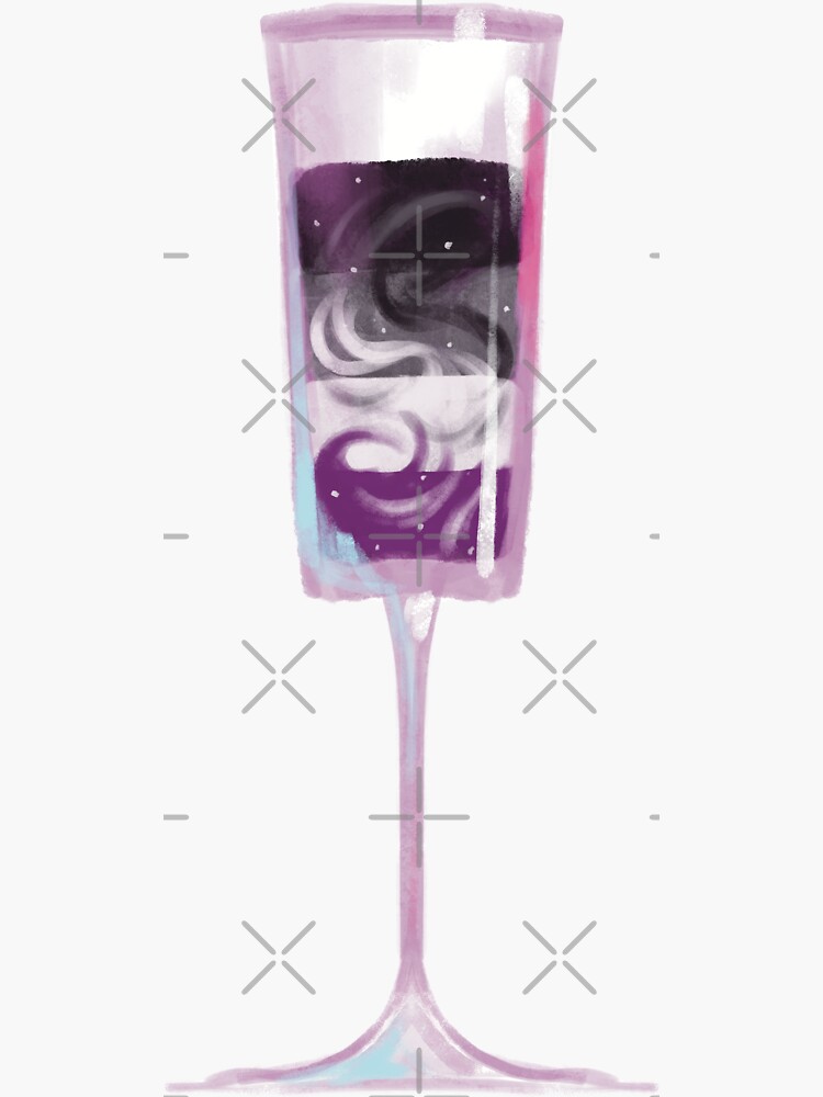 "subtle ace pride in a flute glass" Sticker by sunfloras | Redbubble